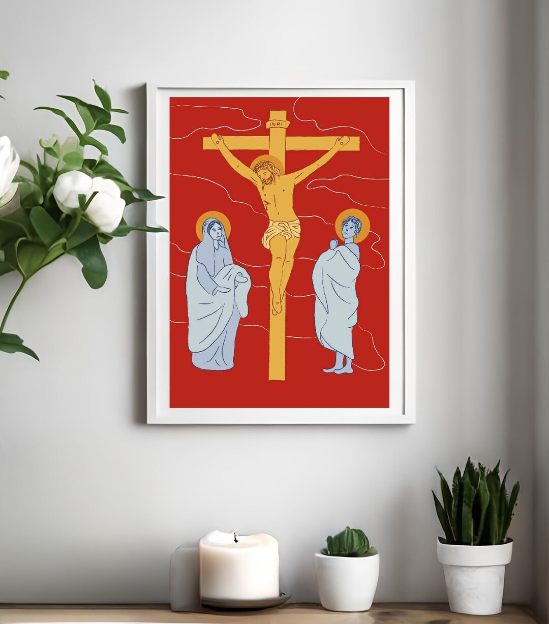 Crucifixion Digital Art, Jesus Death Artwork, Crucifix Print, Catholic Download, Downloadable ...