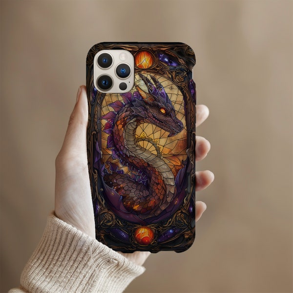 Stained Glass Dragon iPhone Case - Etsy