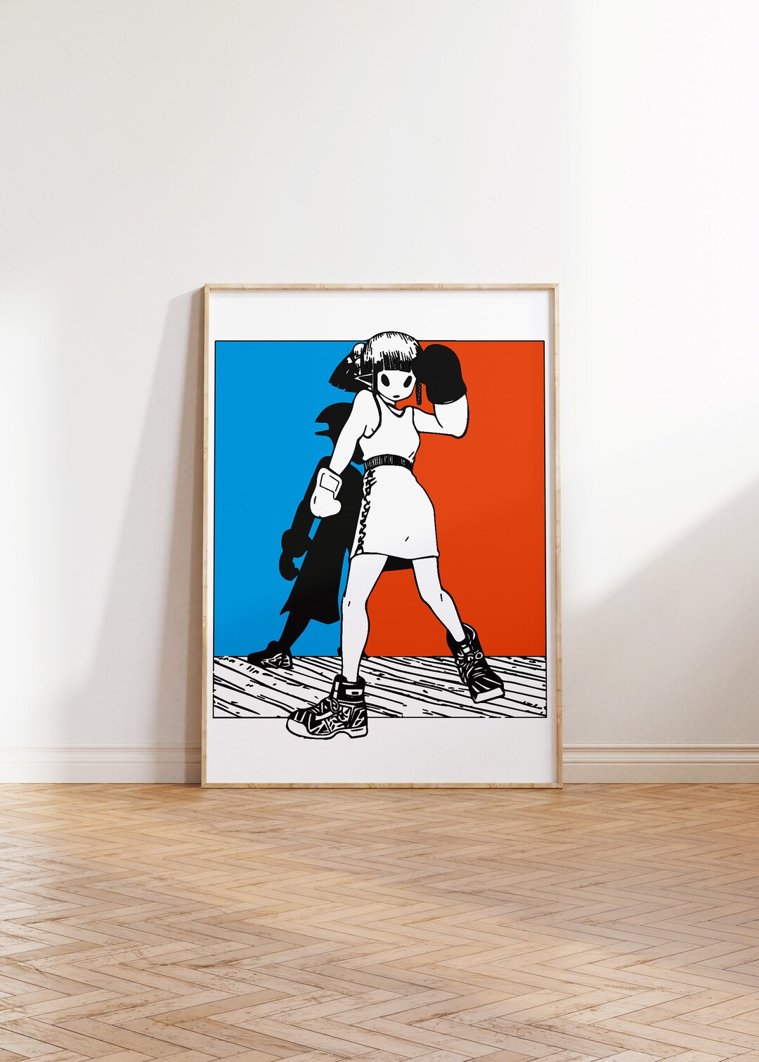 Anime Female Boxer Art Print A4 Cute Style With Bold Colors - Etsy