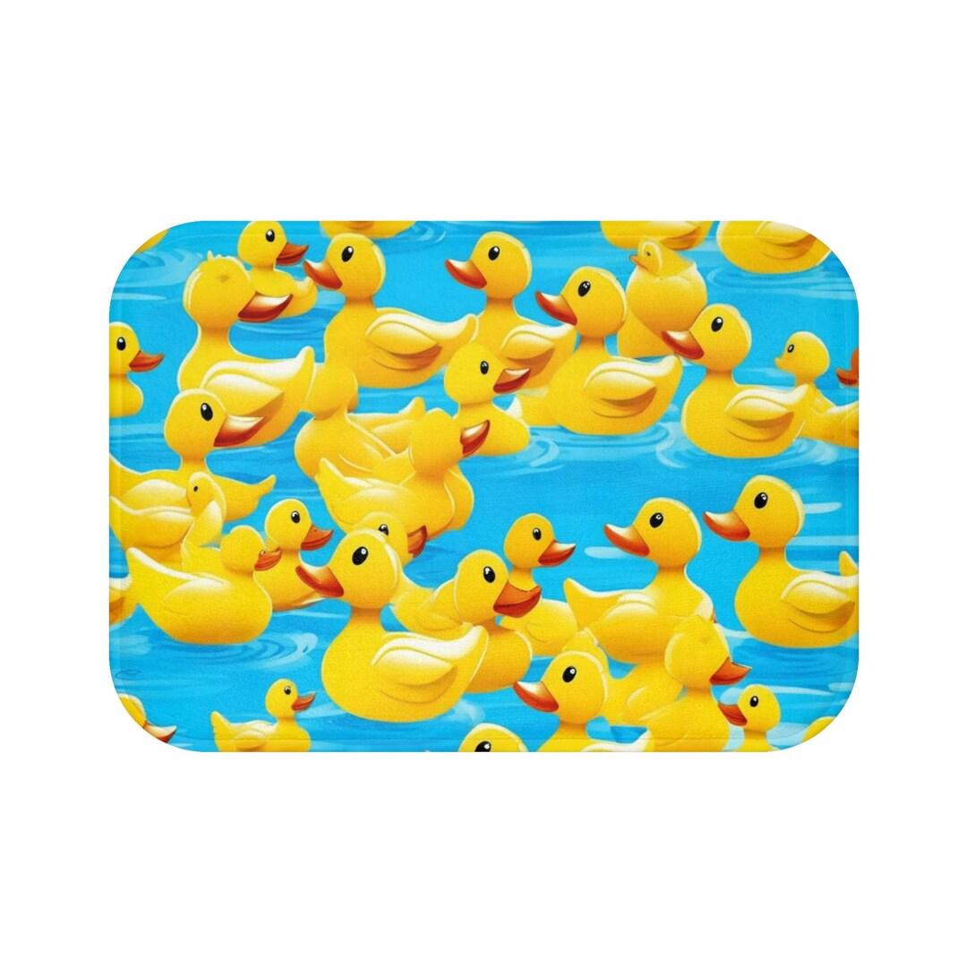 Duck Bath Mat Colorful Duck Design for Bathroom Decor, Rubber Duck ...