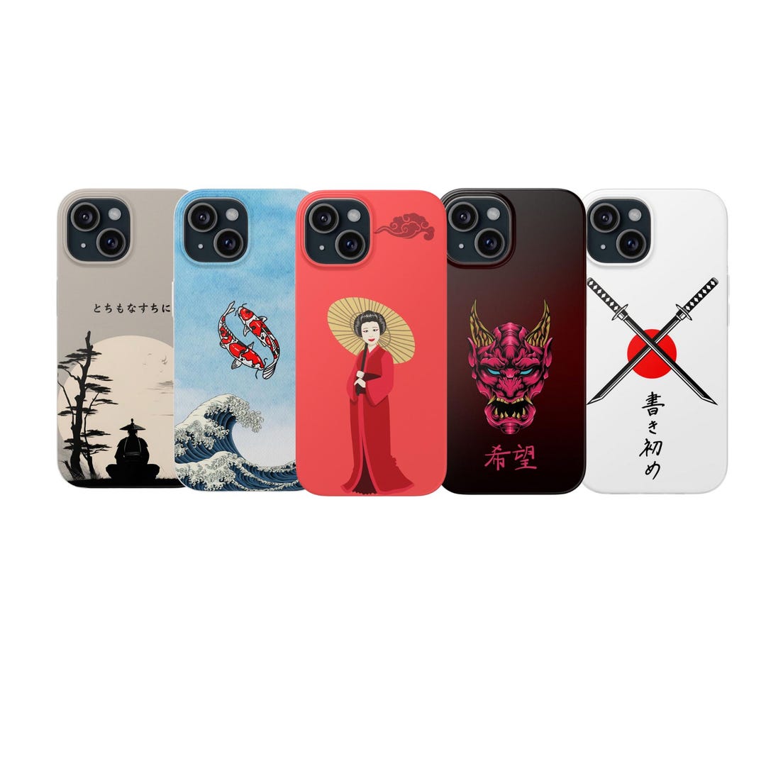 Japanese Art Oni Mask Samurai Anime Katana Phone Case Birthday Special ...