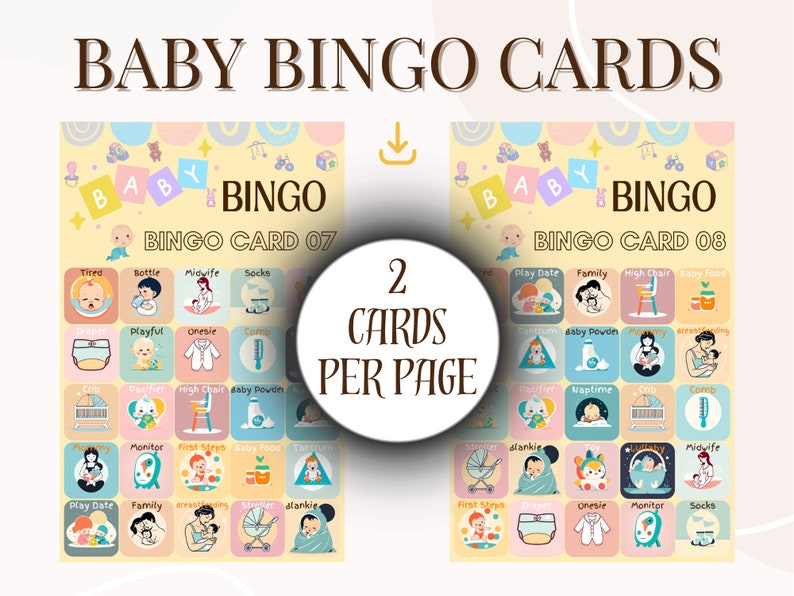 The BEST Baby Bingo Game | 30 Unique and Playful Baby Bingo Cards ...