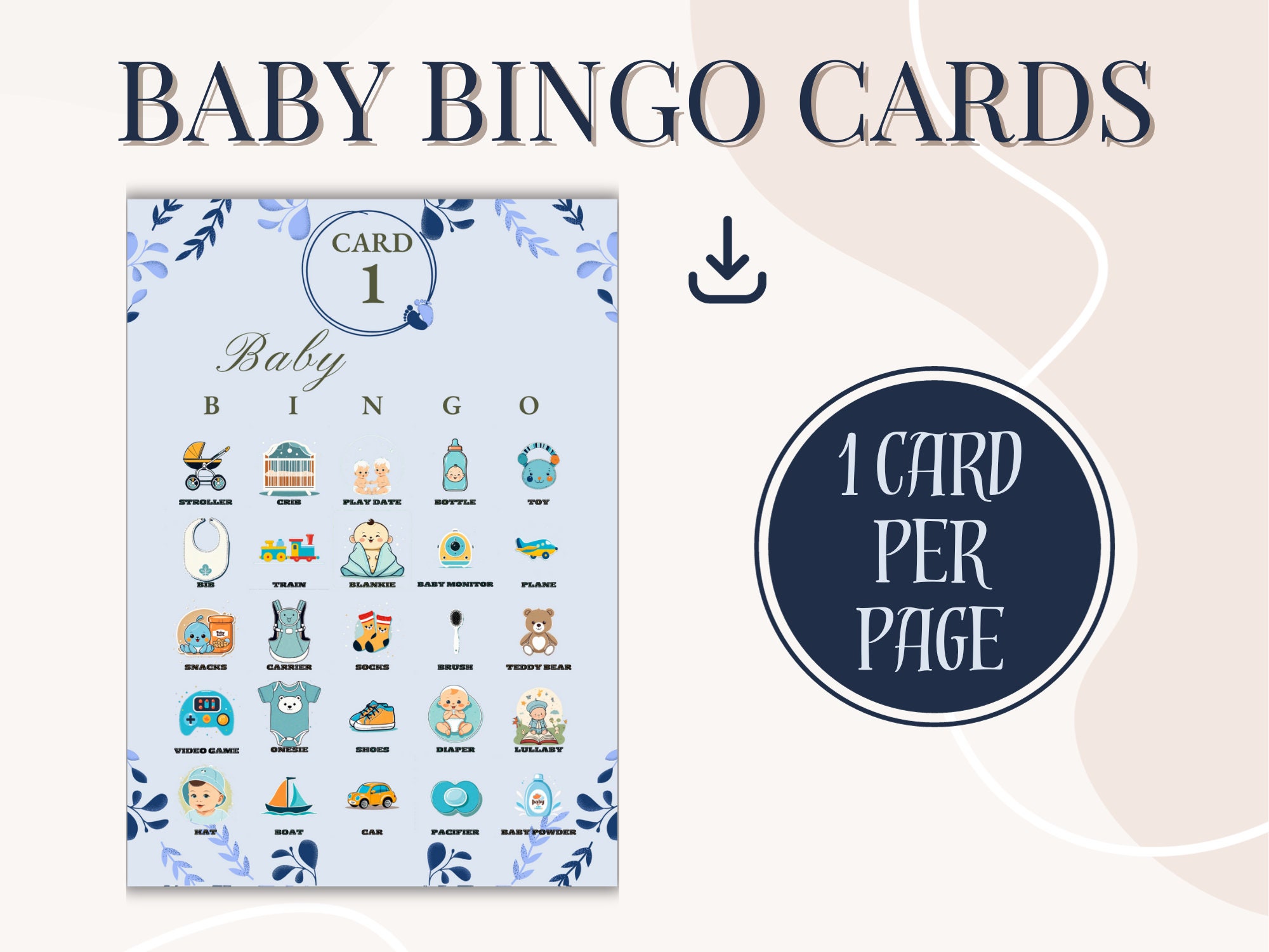 Baby Bingo Printable Baby Bingo Cards Baby Shower Games Baby Shower ...