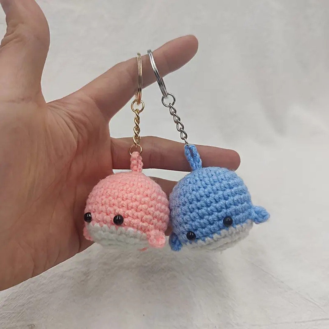 Cartoon Little Whale Keychain Hanging Handmade Crochet - Etsy