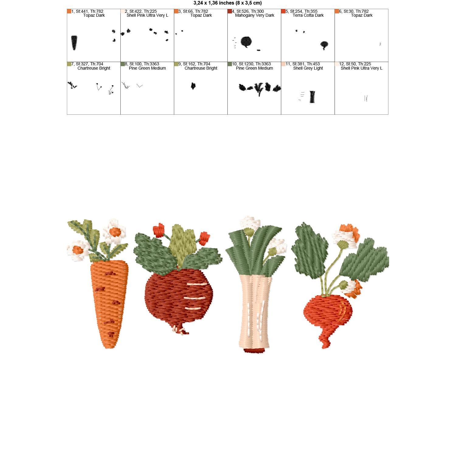 Farm Vegetables Machine Embroidery Design, Cottagecore Garden Pattern ...
