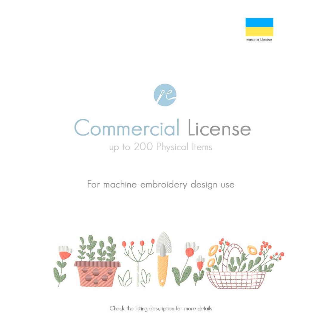 Commercial License – up to 200 Physical Items – for Embroidery Design ...