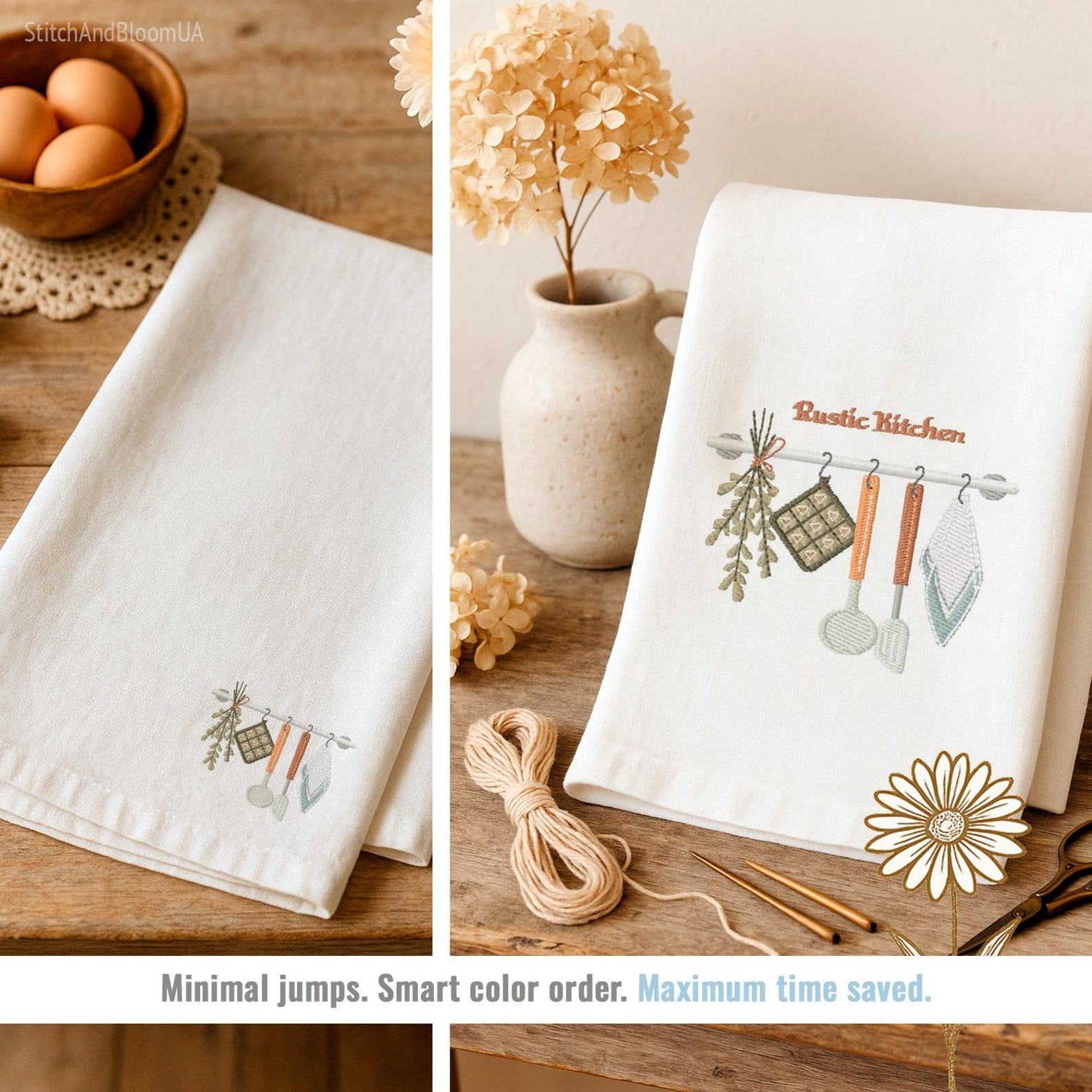 Kitchen Utensils Machine Embroidery Design, Herbs & Utensils Digital ...