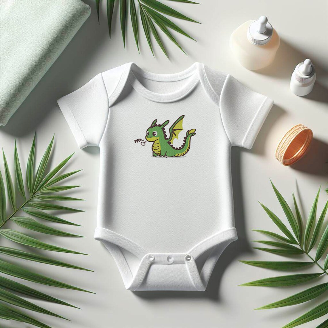 Cute Green Dragon Machine Embroidery Design (digital Download) - Etsy