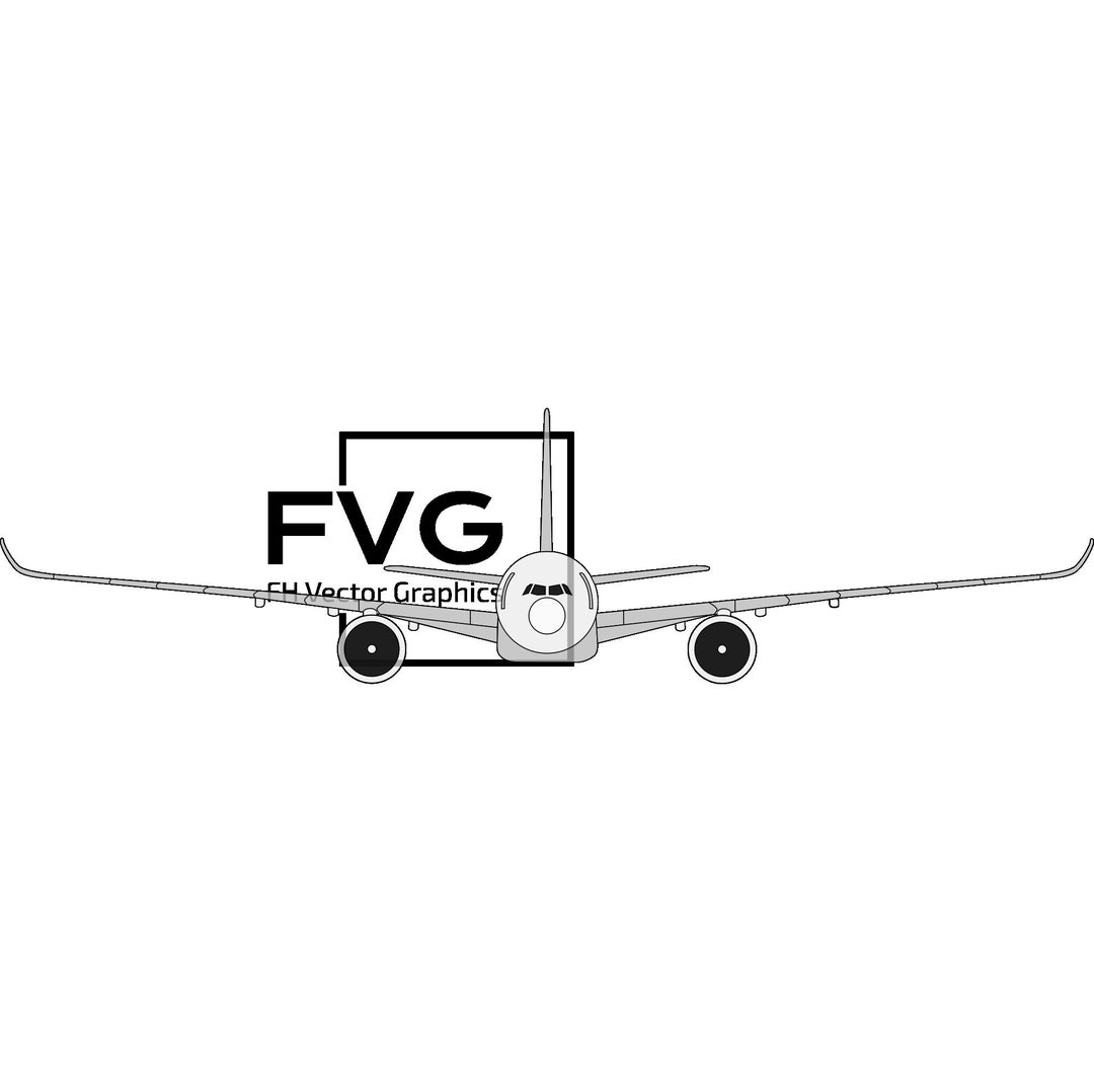 A350 Aircraft Vector Graphic - Airplane SVG - Front View - Etsy