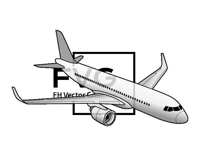 A320 Aircraft Vector Graphic Airplane SVG - Etsy