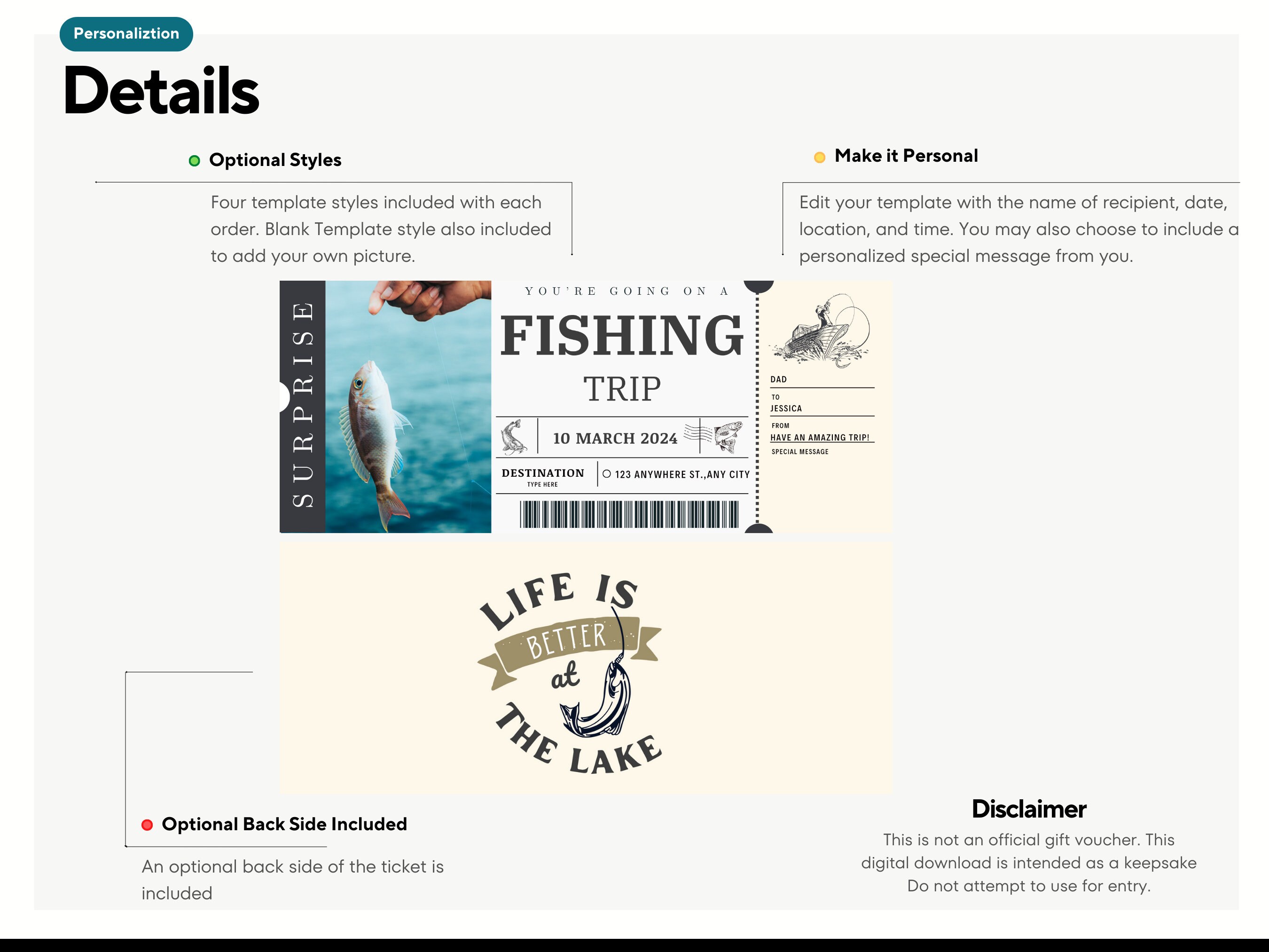 Fishing Trip Gift Voucher L Printable Gift Certificate L Editable ...