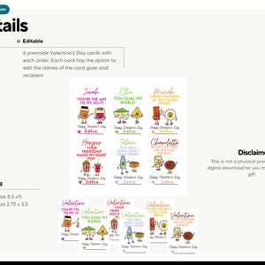 Printable Food Pairing's Valentine's Day Cards L Classroom Valentine's ...