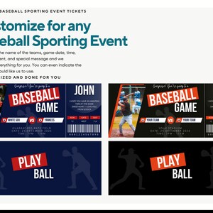 Personalized Baseball Game Ticket L Custom Tickets L Sports Ticket ...