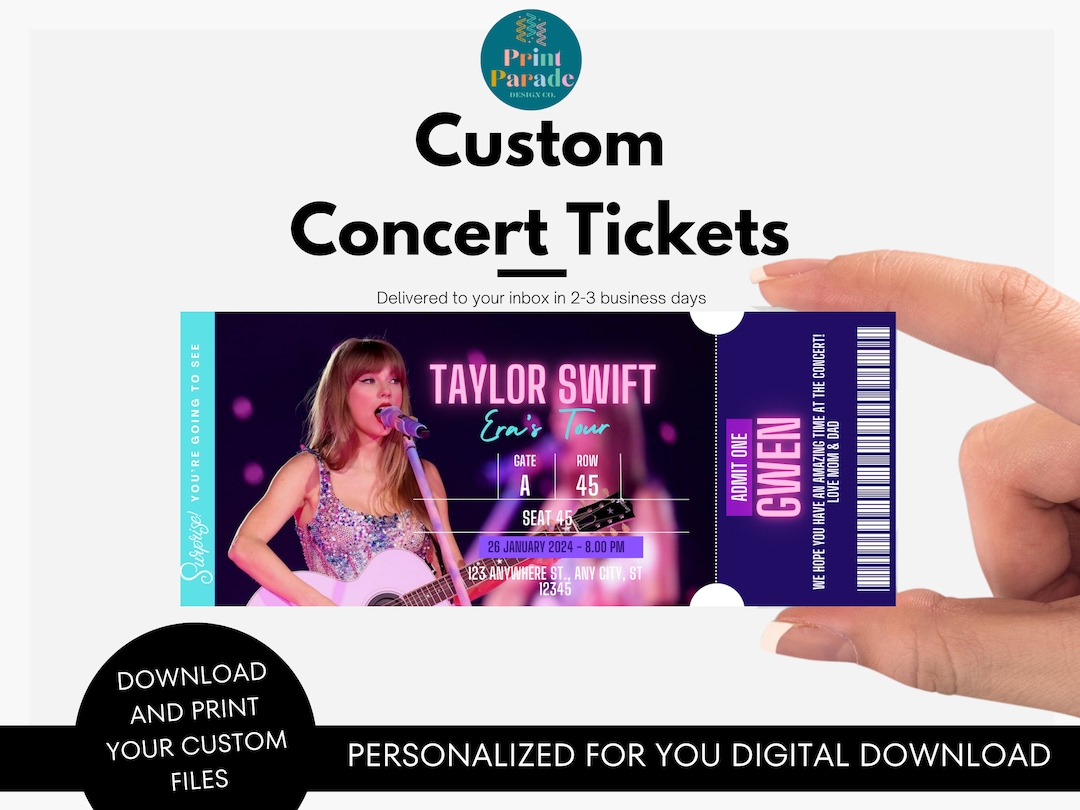 PERSONALIZED Concert or Event Ticket Stub | Print | Email Delivery ...