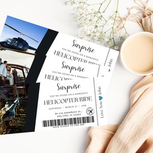 Helicopter Ride Ticket L Printable Tickets L Editable Voucher L Gift ...