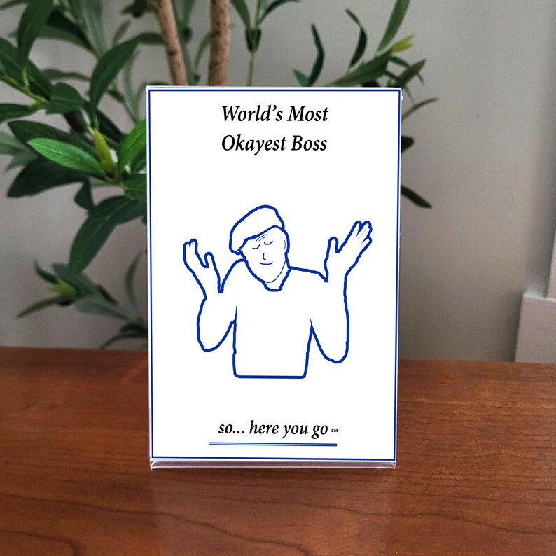 Funny "world's Most Okayest Boss" Framed Gag Gift - Etsy