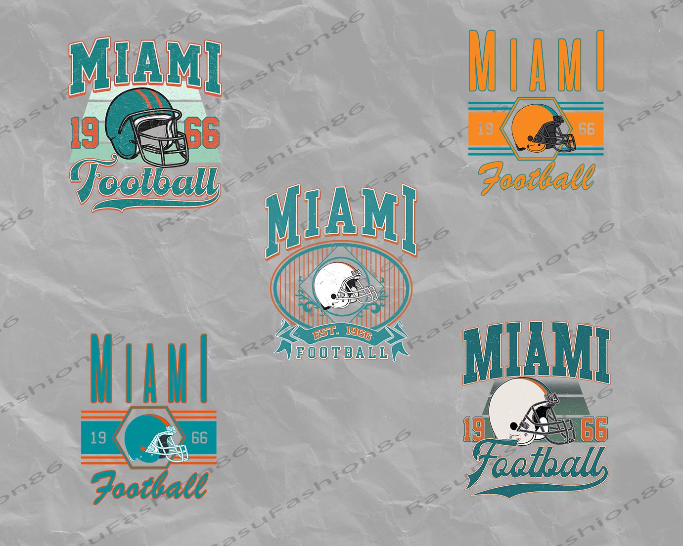 5 Files Png Vintage Miami Football, Retro Miami Football Png, Sports ...
