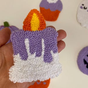 Punch Needle Halloween Coaster, Halloween Home Decor, Handmade ...