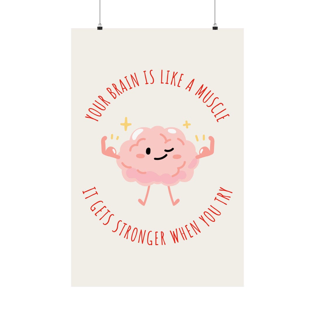 Growth Mindset Classroom Poster Your Brain is Like a Muscle Educational ...