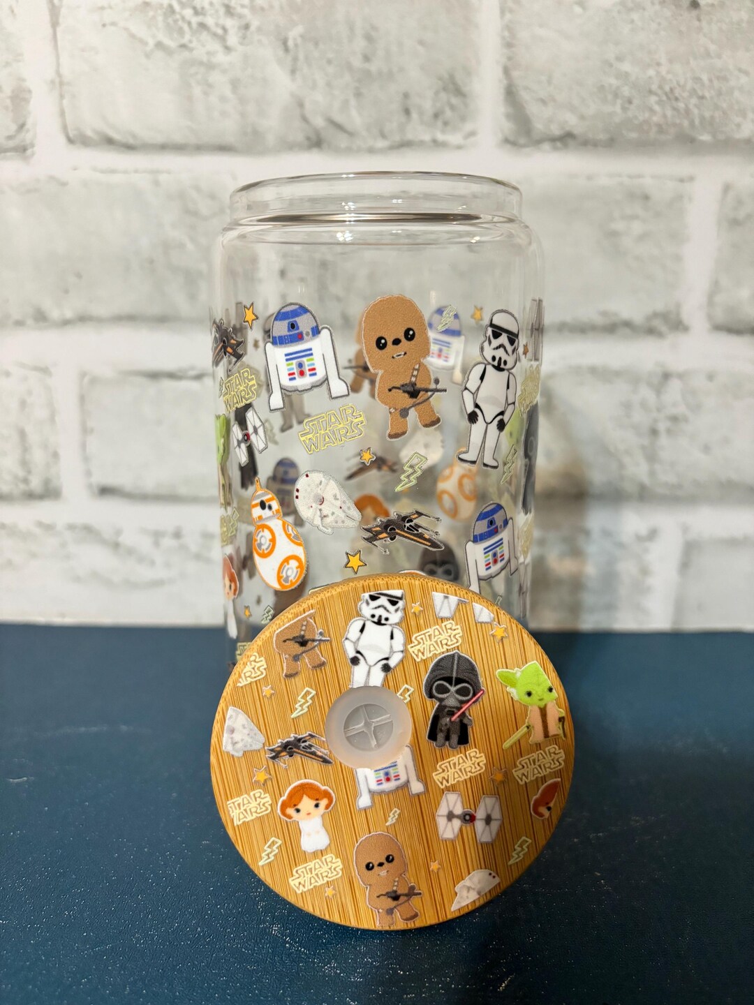 Star Wars Libby Glass Cup With Matching Lid - Etsy