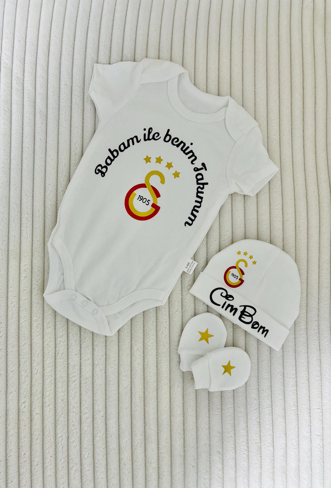Galatasaray Cim Bom Gift Set Baby Bodysuit, Baby Gloves, Baby Hat - Etsy