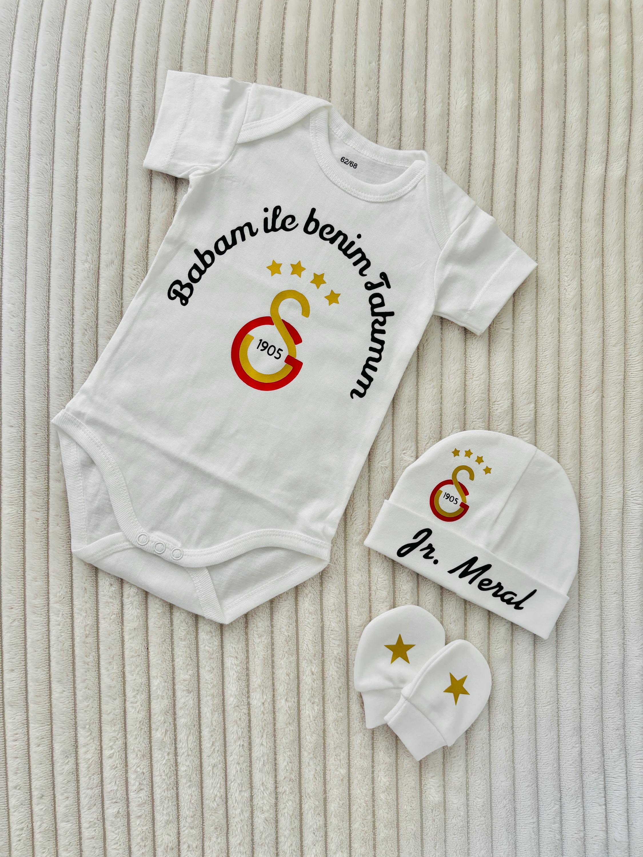 Galatasaray Cim Bom Gift Set Baby Bodysuit, Baby Gloves, Baby Hat - Etsy