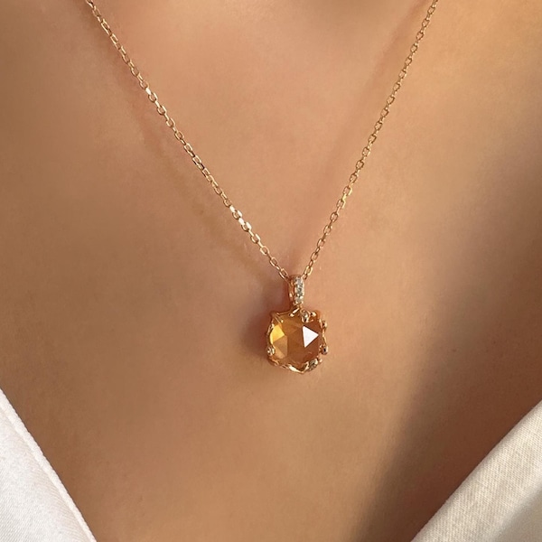 Citrine Necklace - Etsy