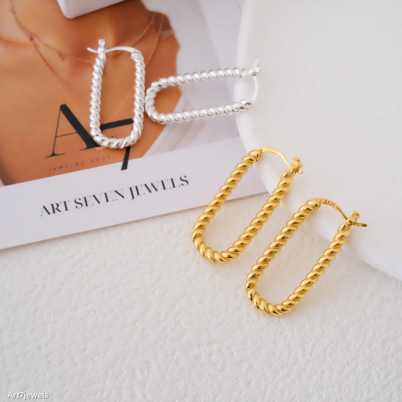 Rectangle Hoops - Etsy