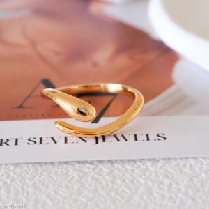 Dainty Gold Snake Ring, Cute Snake Ring, Minimalist Serpent Ring ...
