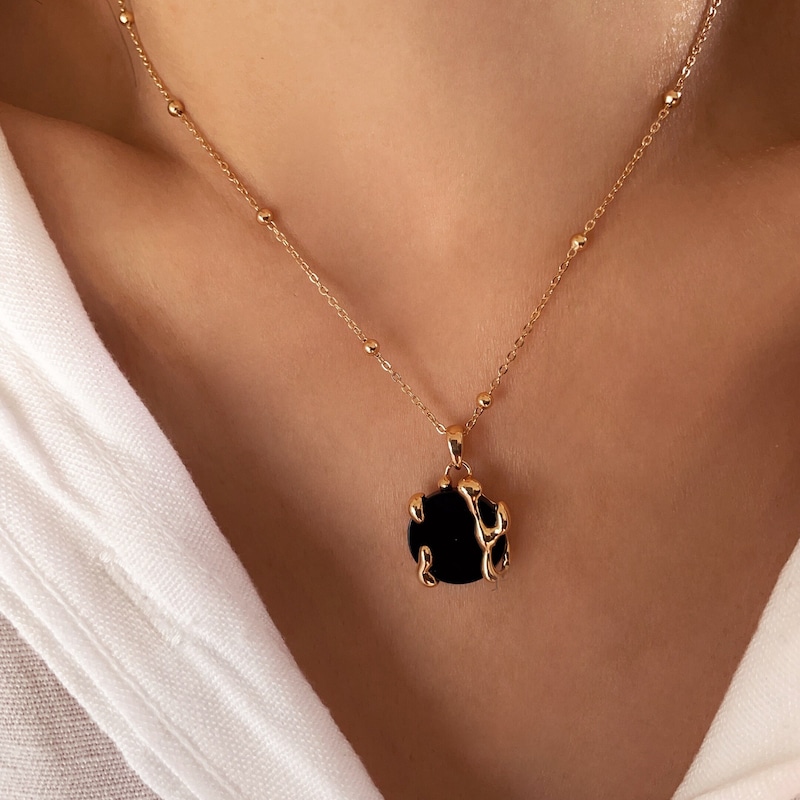 Womens Black Onyx Pendant - Etsy