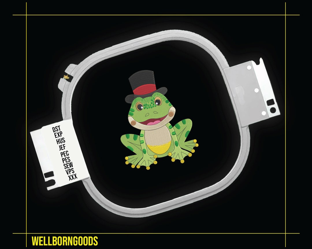 Magical Frog Machine Embroidery, Smiling Frog Toad Mini Machine ...