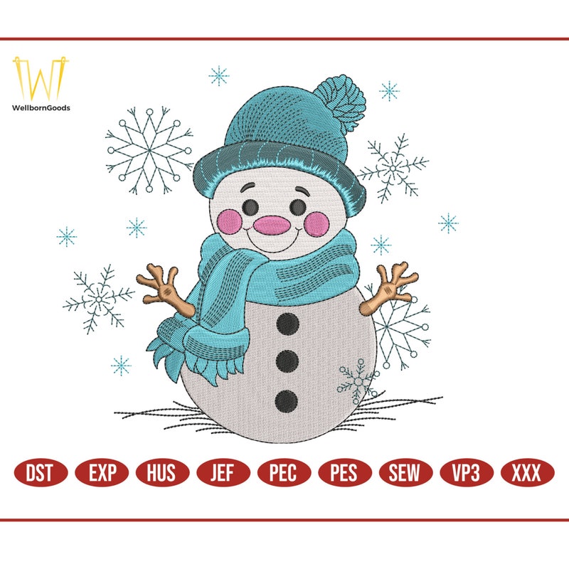 Snowman Embroidery - Etsy