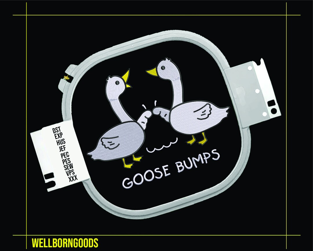 Embroidered Goose Bumps Design, Silly Goose Machine Embroidery, Funny ...
