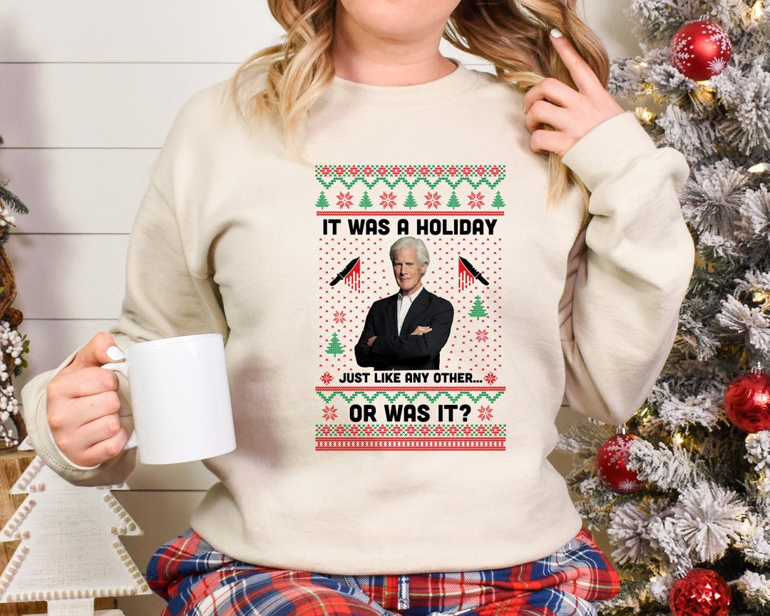 True Crime Ugly Christmas Sweatshirt, True Crime Christmas Party ...