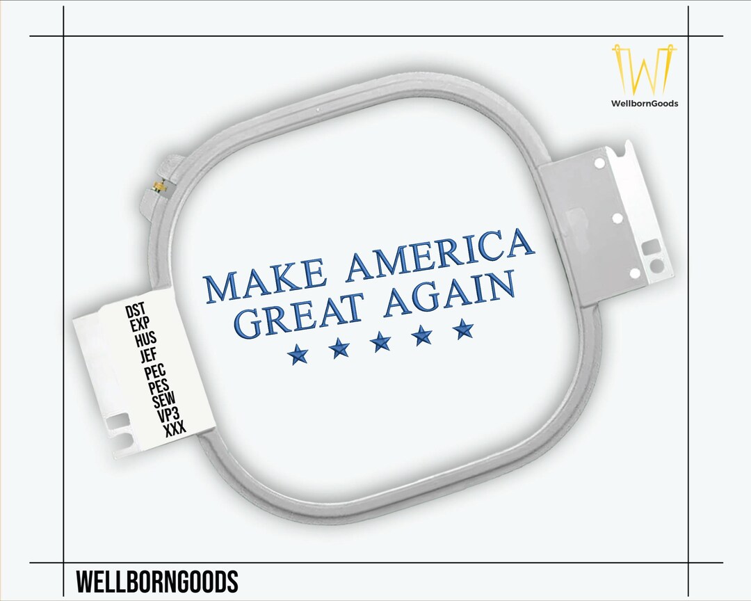 American Embroidery Design, Make Great Again Embroidery Pattern, Trump ...