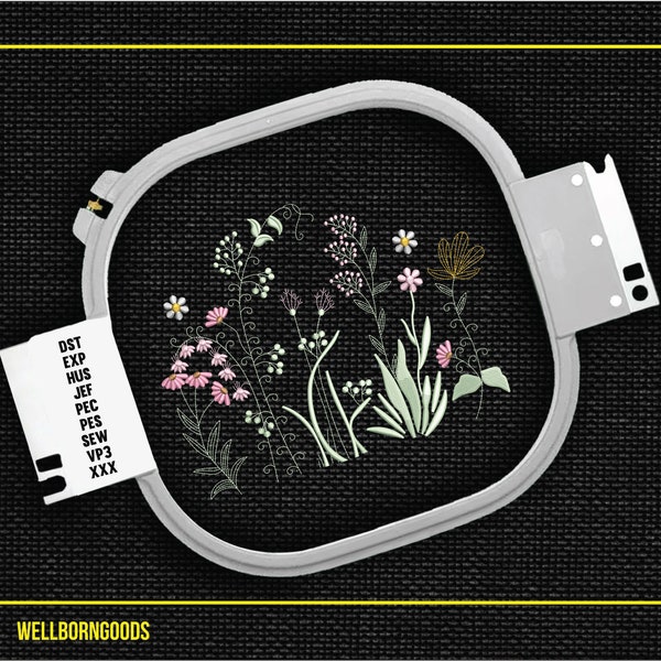 Wildflower Embroidery File - Etsy