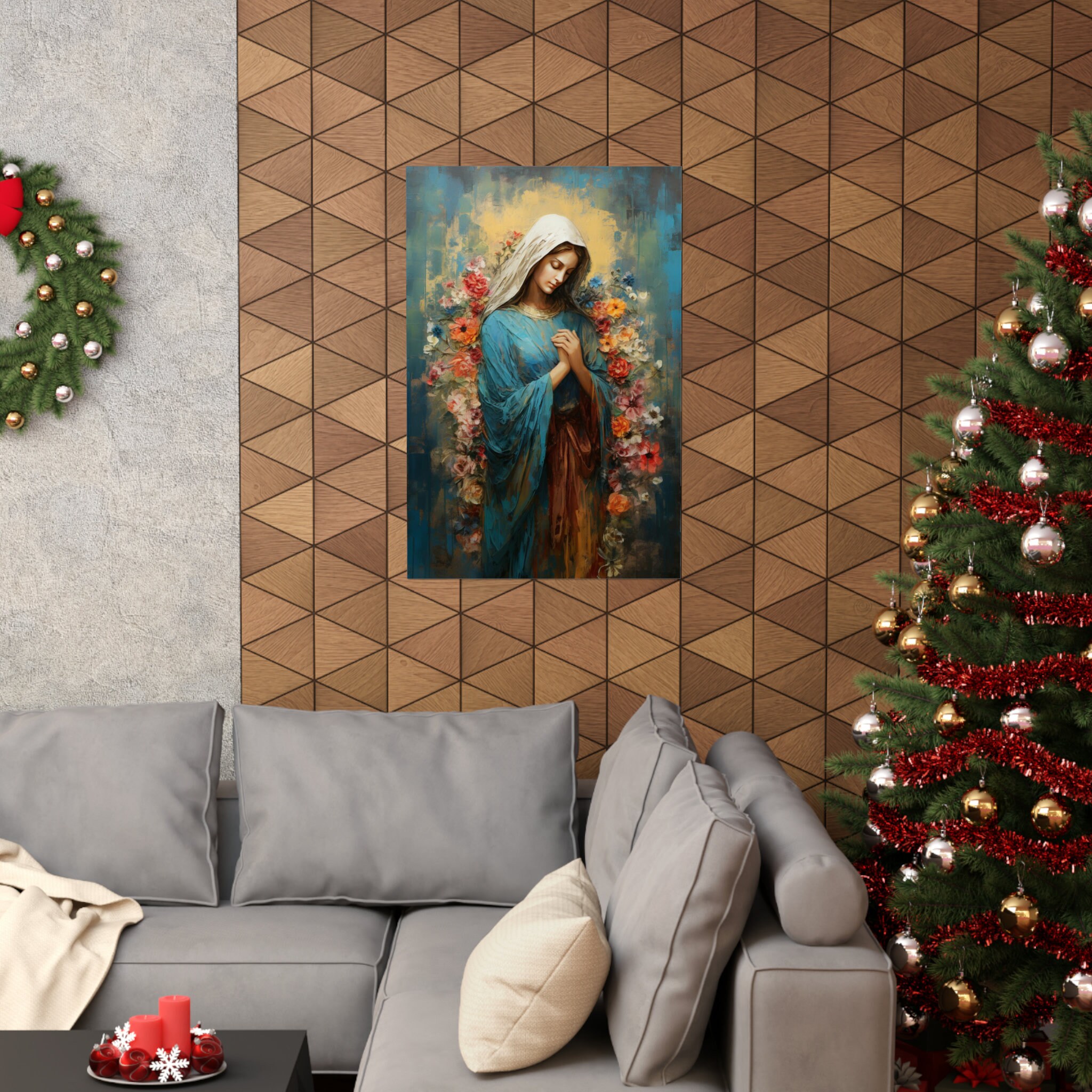 Virgen Mary Matte Poster Wall Art Home Hanging Decor Virgen Mary Poster ...