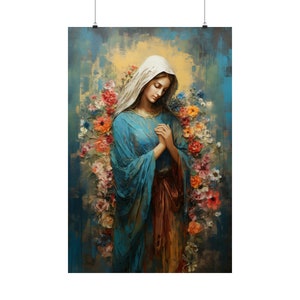 Virgen Mary Matte Poster Wall Art Home Hanging Decor Virgen Mary Poster ...