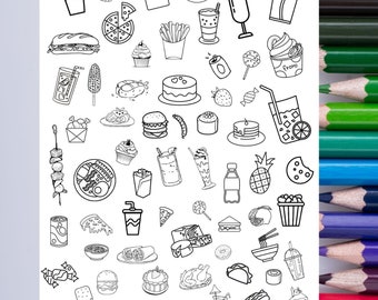 Coloriage aliments à imprimer pour les enfants - Etsy France