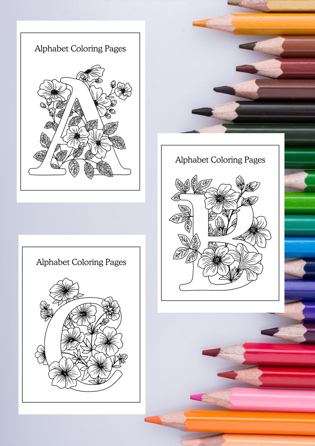 Alphabet a to Z Coloring Printable Pages - Etsy