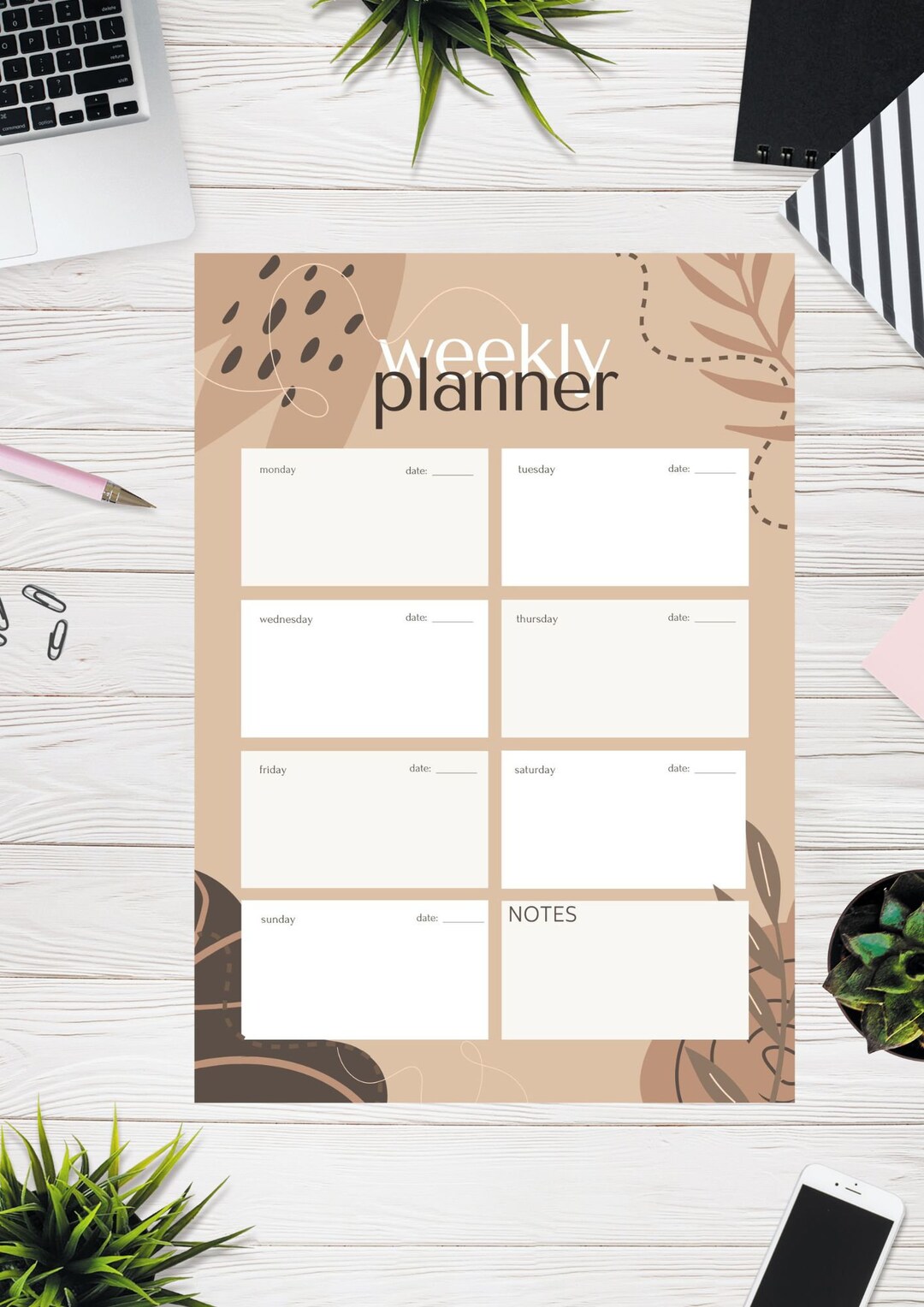 Weekly Planner Digital Printable Page - Etsy