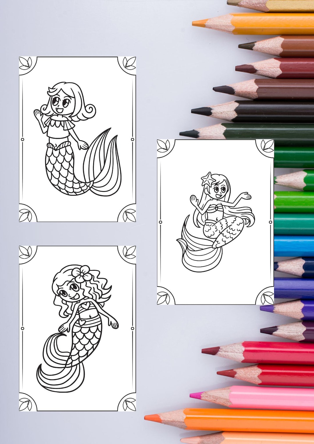 Coloring Mermaids for Girls, Coloring Fairy Tale, Coloring Book ...