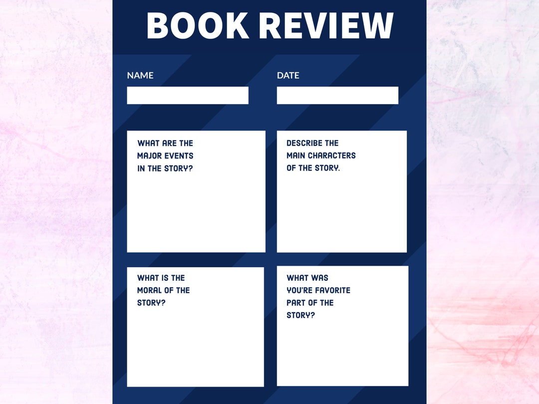 BOOK REVIEW PDF - Printable Worksheet English Lesson Planner Book Club ...