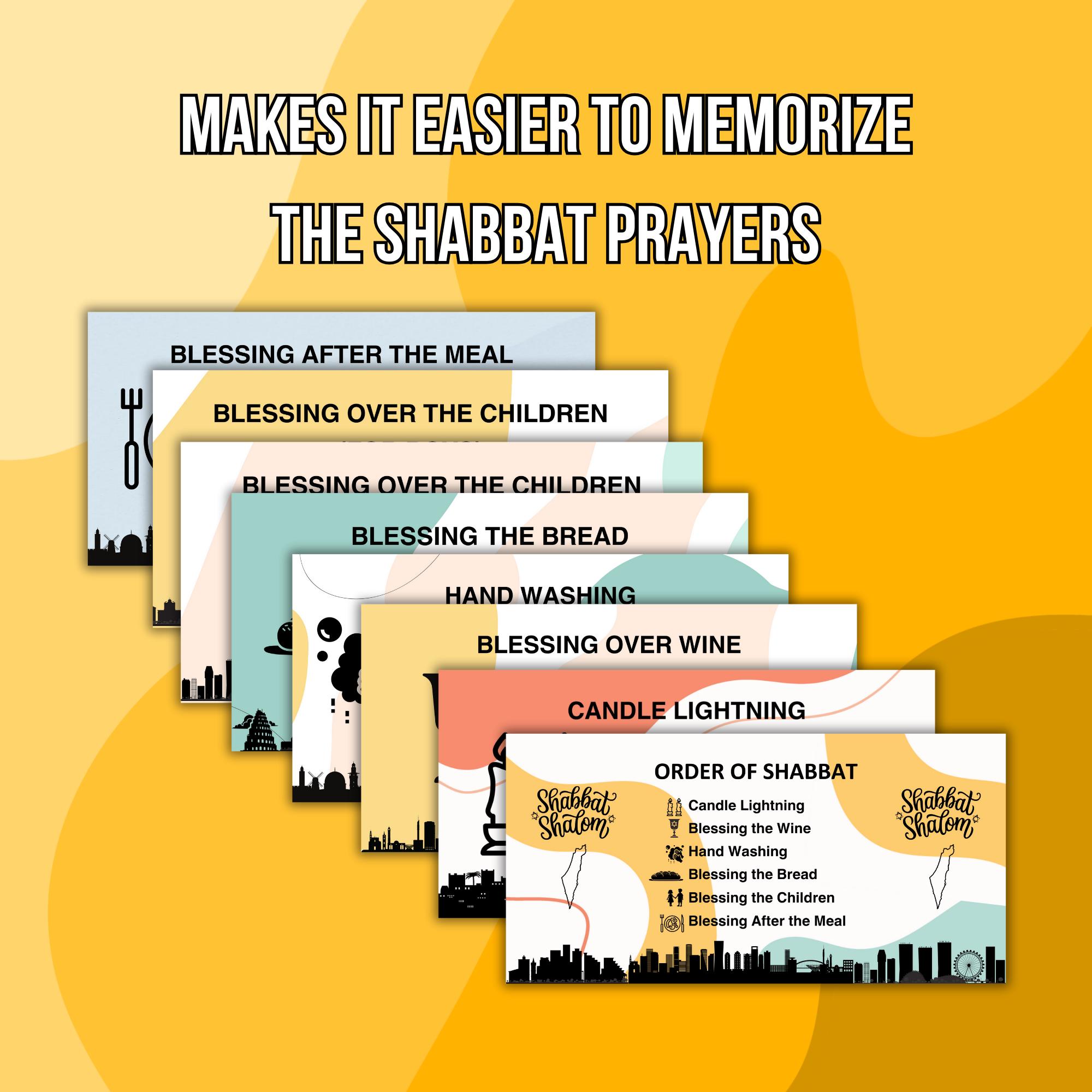Printable Shabbat Dinner Flashcards Shabbat Prayers, Siddur, Torah ...