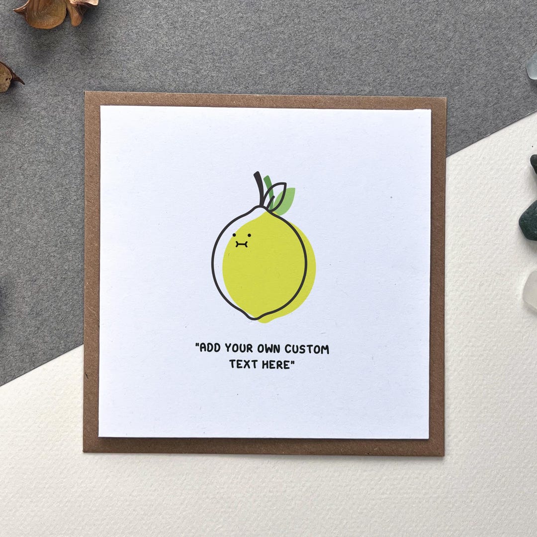 Customise Lemon Greeting Card - Recycled | Adorable All Occasions ...