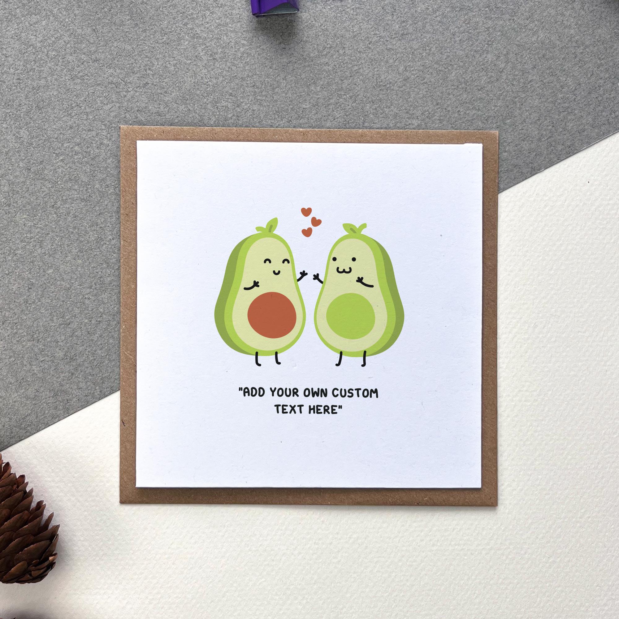Customise Avocados in Love Greeting Card - Valentines | Cute ...
