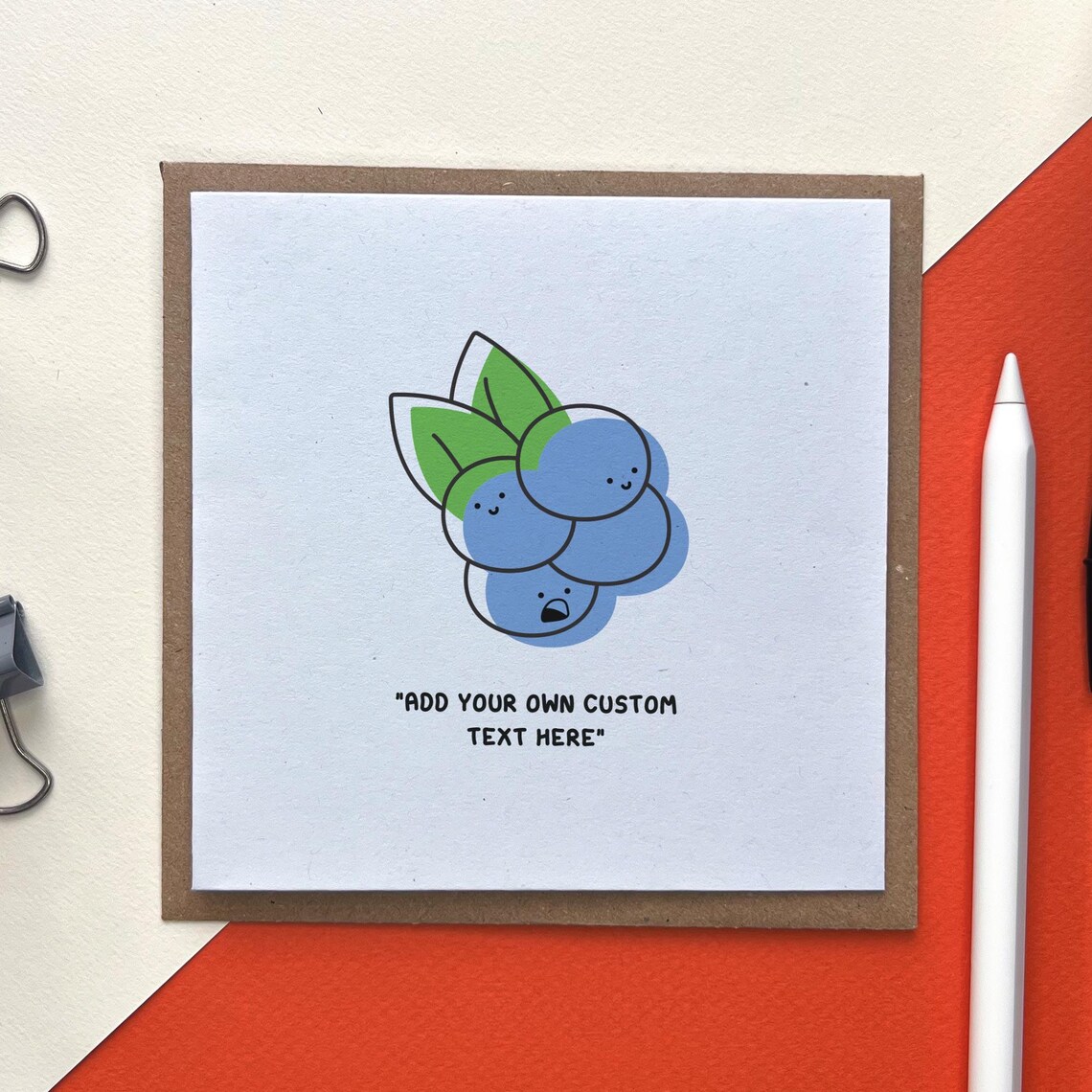 Customise Blueberry Greeting Card - Art | Delightful Fruit Card ...