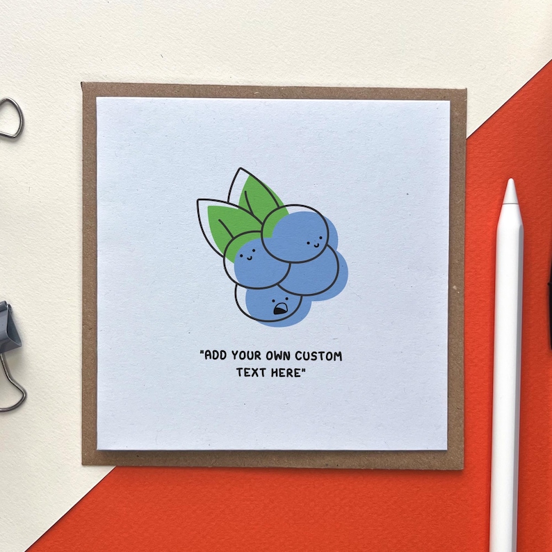 Customise Blueberry Greeting Card - Art | Delightful Fruit Card ...