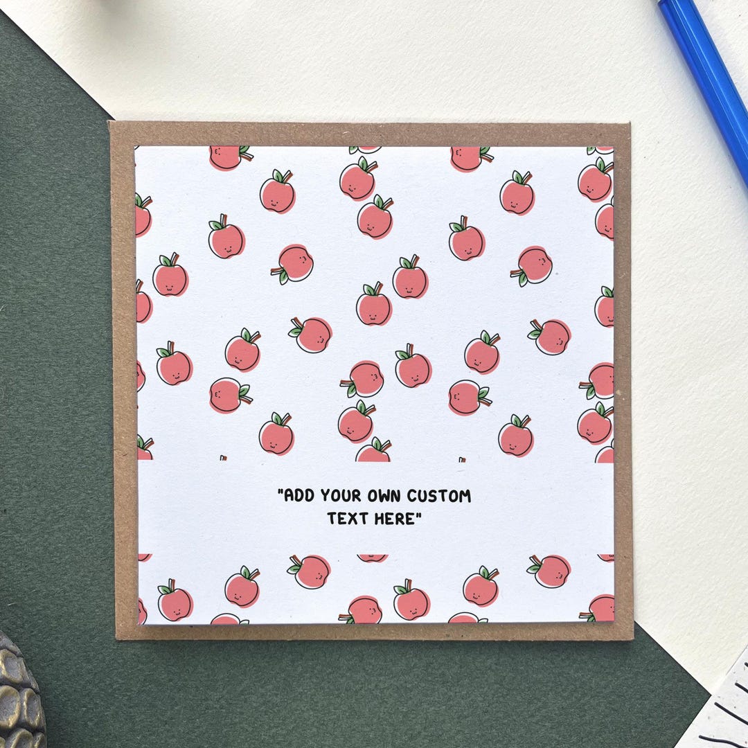 Customise Apple Greeting Card - Pattern | Enchanting Vegetable Card ...