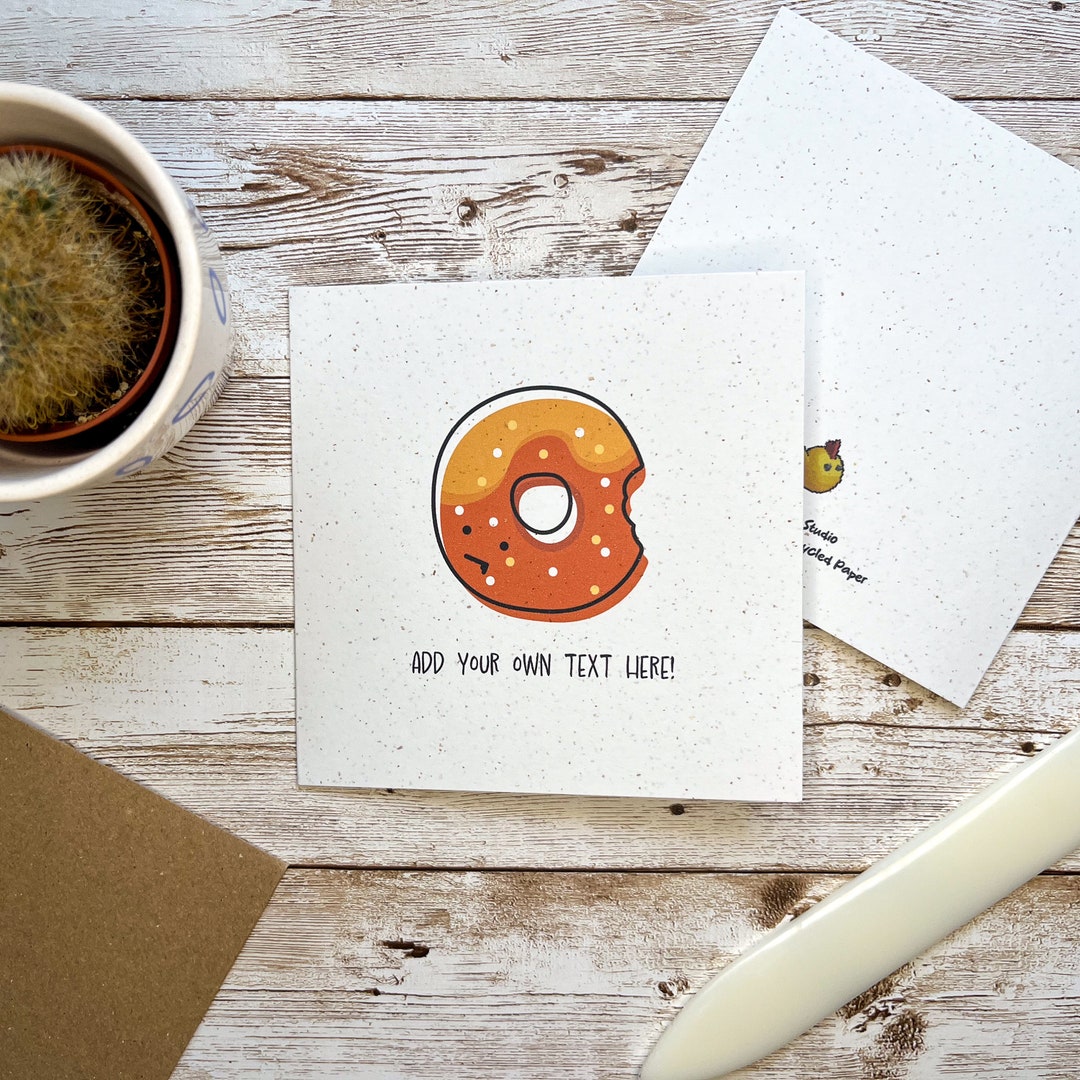 Orange Flavoured Donut Greeting Card Envelope Included Sweet ...
